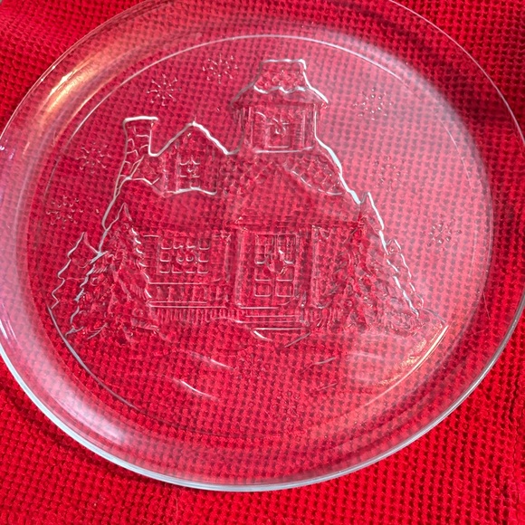 Dining | Clear Glass Decorative Plate With House Design | Poshmark